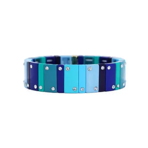 THE LOVERY Fine Jewelry Domino Stretch Bracelet With Cubic Zirconia - Mist