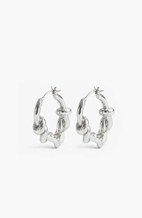 YOJ Knotted Maxi Hoops - Silver