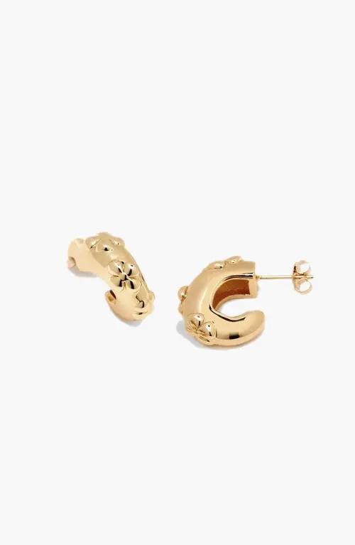 YOJ Flaro Flower Midi Hoop Earrings - Gold