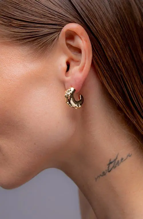 YOJ Flaro Flower Midi Hoop Earrings