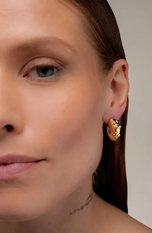 YOJ Flaro Flower Midi Hoop Earrings