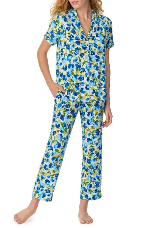 Kate Spade New York Print Crop Pajamas - White Blue