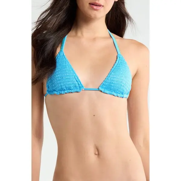MAAJI Ocean Drift Balmy Smocked Reversible Bikini Top - Blue