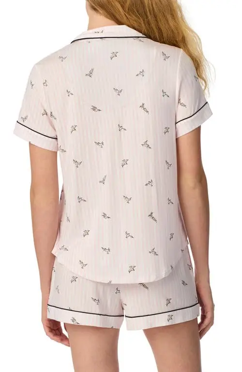 Kate Spade New York Print Short Pajamas - Pink Stripe