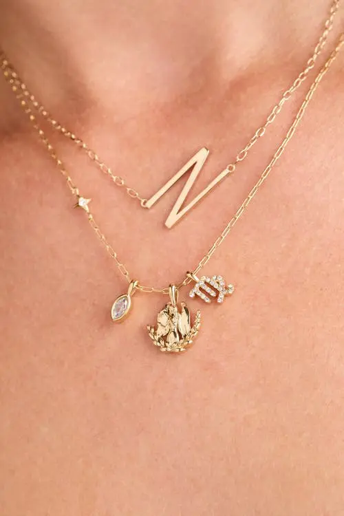 ALEX AND ANI Virgo Zodiac Charm Cluster Necklace