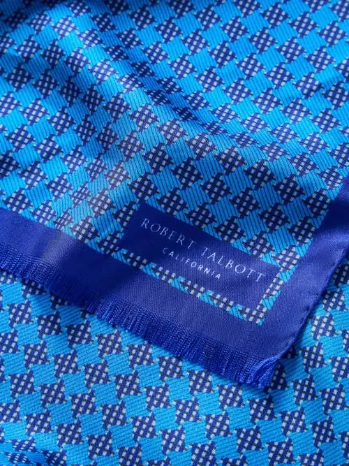 Robert Talbott Niven Houndstooth Scarf - Blue