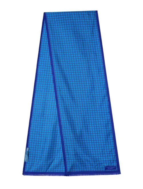 Robert Talbott Niven Houndstooth Scarf - Blue