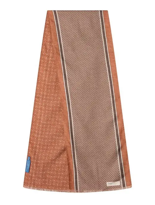 Robert Talbott Niven Houndstooth Scarf - Orange