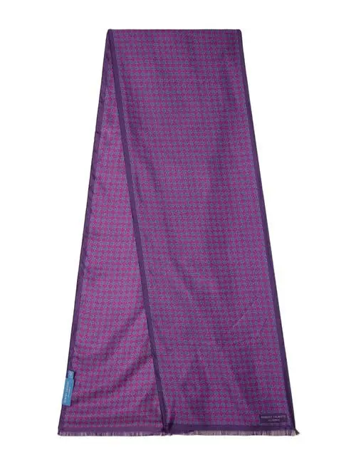 Robert Talbott Niven Houndstooth Scarf - Purple