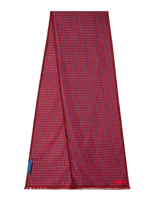 Robert Talbott Niven Houndstooth Scarf - Red