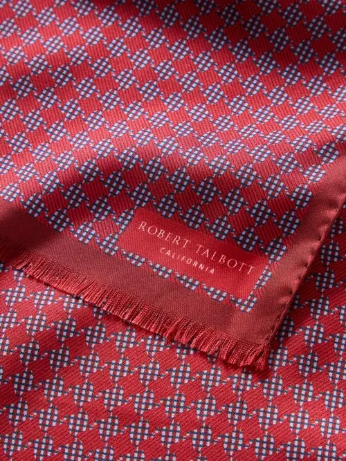 Robert Talbott Niven Houndstooth Scarf - Red