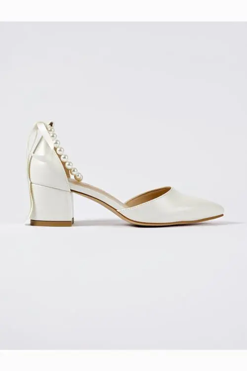 FOREVER & ALWAYS SHOES Evania Block Heel Wedding Pump