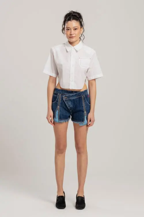 PCFG Free Heaven Denim Shorts With Zip Details