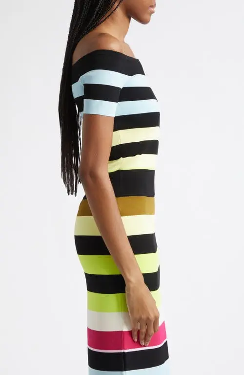 Christopher John Rogers Off-the-shoulder Striped Knit Top