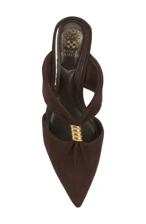 Vince Camuto Vanika Pointed Toe Mule With Criss-cross Straps - Brownie