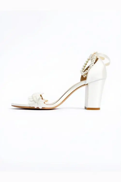 FOREVER & ALWAYS SHOES Elysia Pearl & Lace Wedding Heel