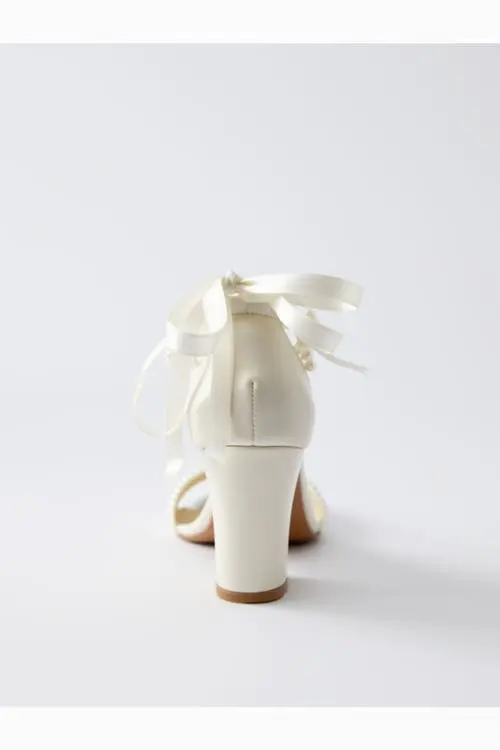 FOREVER & ALWAYS SHOES Elysia Pearl & Lace Wedding Heel