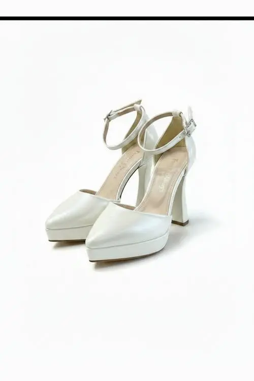 FOREVER & ALWAYS SHOES Forever & Always Aster Pointed Toe Wedding Platform Pumps