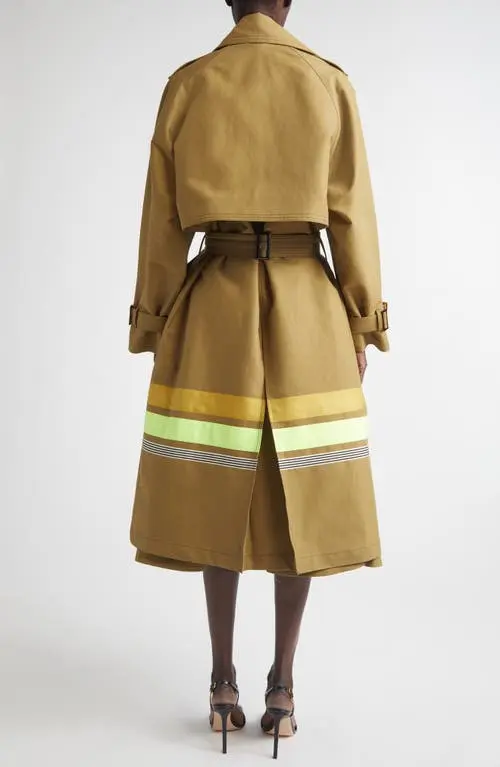 Christopher John Rogers Oversized Trench Coat With Stripe Detail