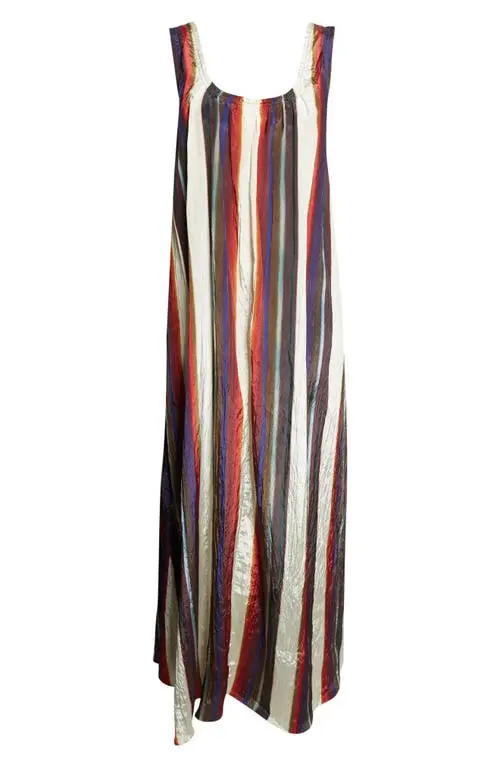 Christopher John Rogers Morris Stripe Crinkled Maxi Dress