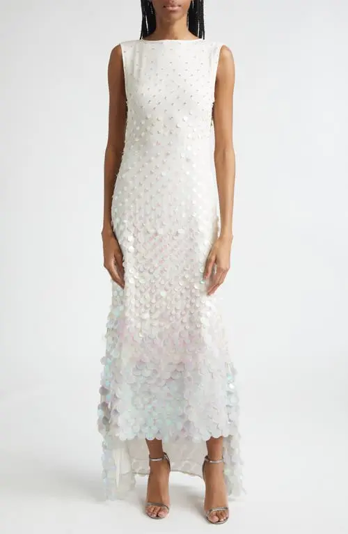 Christopher John Rogers Embellished Step Hem Silk Gown - Nougat
