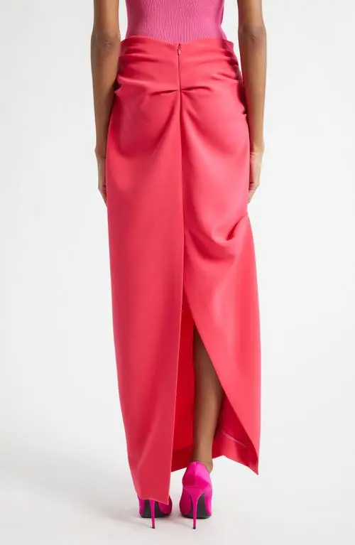 Christopher John Rogers Asymmetric Drape Satin Evening Skirt