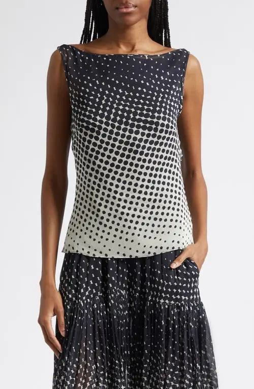 Christopher John Rogers Halftone Wiggle Dot Cowl Back Shell