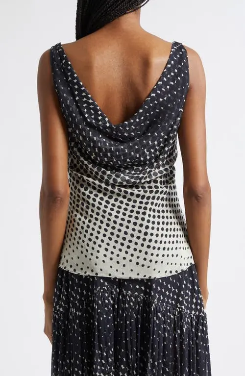 Christopher John Rogers Halftone Wiggle Dot Cowl Back Shell