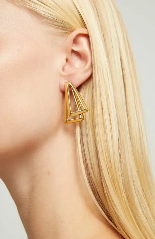 UNODE50 Tone Open Triangle Stud Earrings