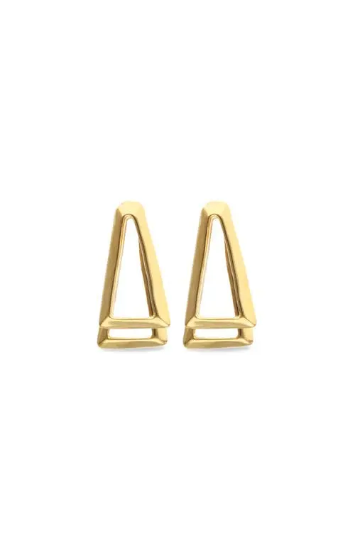 UNODE50 Tone Open Triangle Stud Earrings