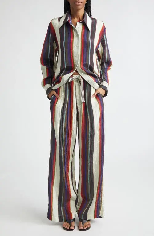 Christopher John Rogers Morris Stripe Crinkled Pants