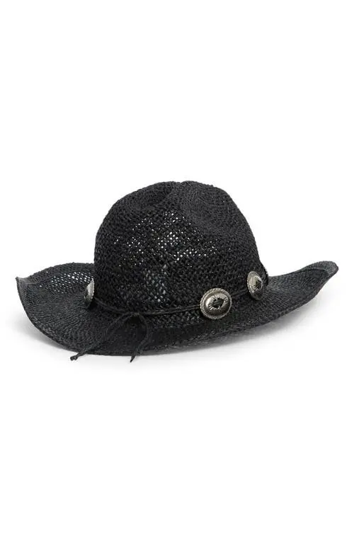 Bp. Boho Straw Cowboy Hat With Concho Trim