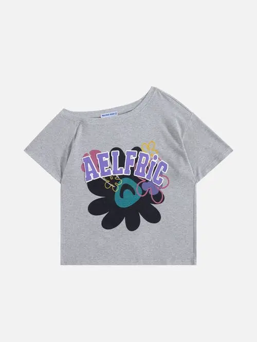 AELFRIC EDEN Flower Off-the-shoulder Tee