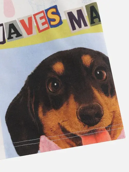 AELFRIC EDEN Dachshund Collage Off-the-shoulder T-shirt