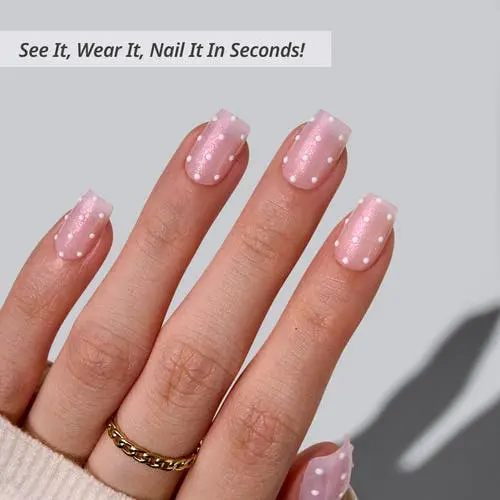 BTARTBOXNAILS Press-on Nails Set Short Square - Sugar Pop
