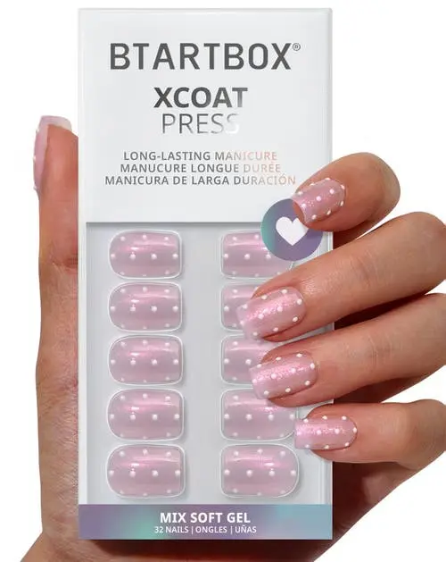 BTARTBOXNAILS Press-on Nails Set Short Square - Sugar Pop