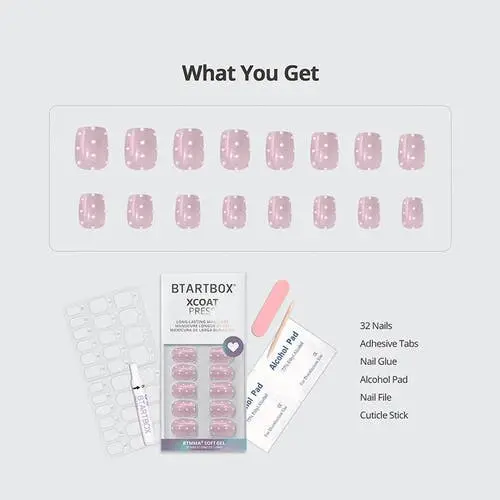 BTARTBOXNAILS Press-on Nails Set Short Square - Sugar Pop