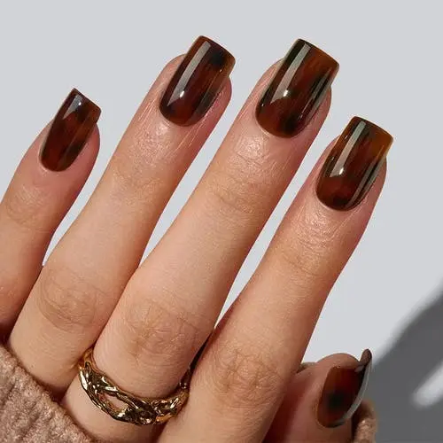 BTARTBOXNAILS Soft Gel Nail Tips Softcoattips Tortoiseshell Collection - Short Square