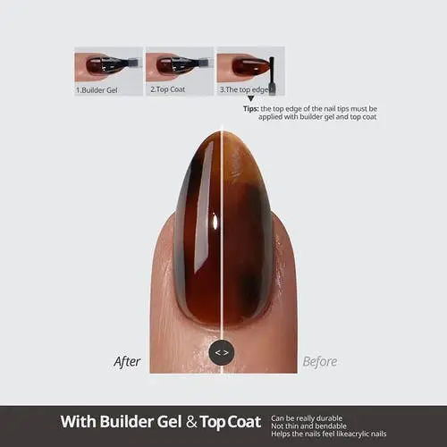 BTARTBOXNAILS Soft Gel Nail Tips Softcoattips Tortoiseshell Collection - Short Square