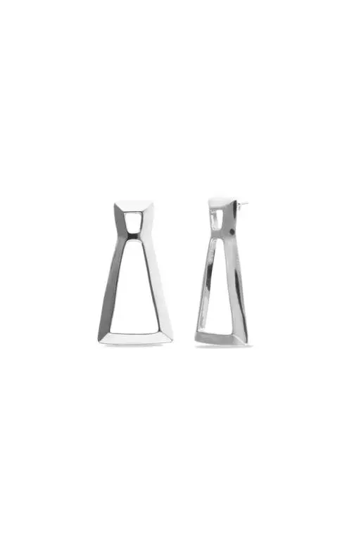 UNODE50 Tone Sculptural Drop Earrings - Silver