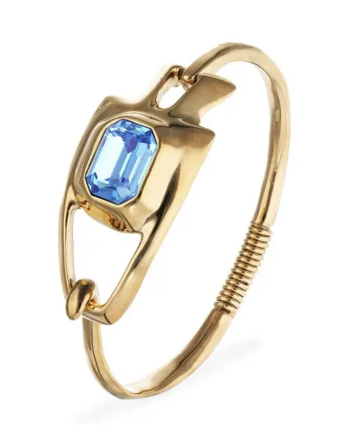 UNODE50 Sculptural Bracelet With Blue Crystal