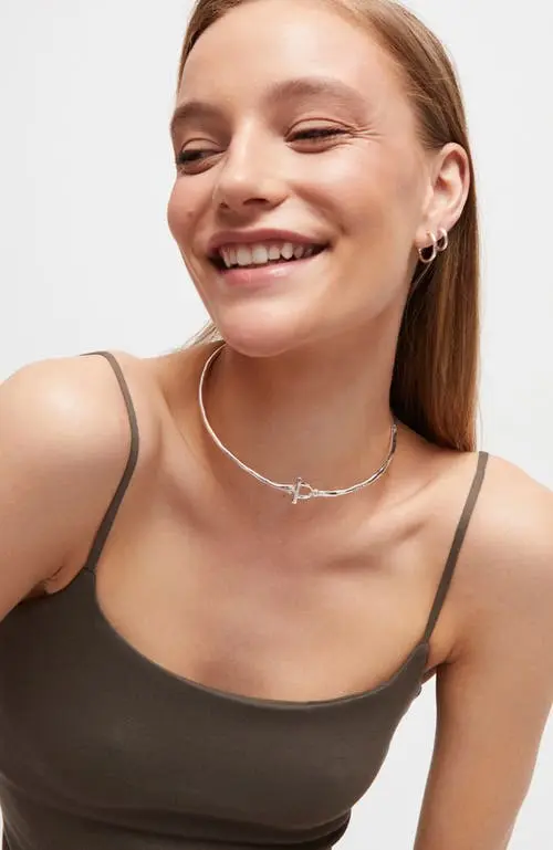 UNODE50 Sterling Plated Necklace With White Topaz Clasp