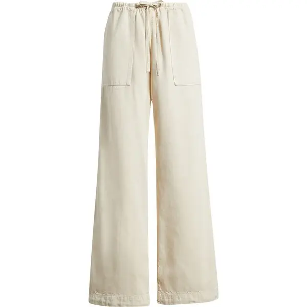 Rag & Bone Claire Cotton Blend Wide Leg Pants - Sand