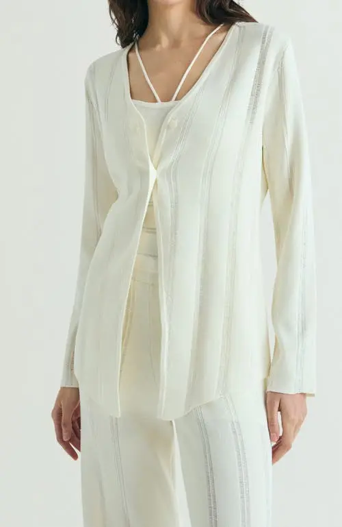 SCALPERS Slanted Knit Cardigan With V-neckline