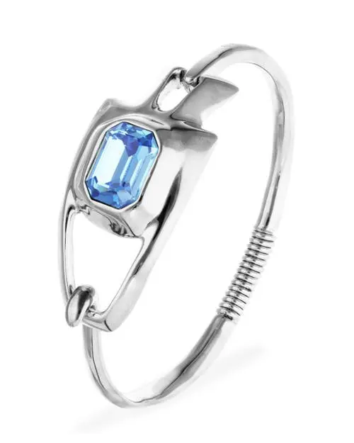 UNODE50 Sculptural Bracelet With Blue Crystal