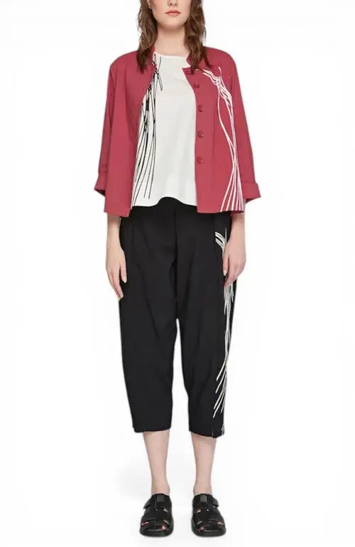 LUUKAA Seraphina Printed Linen Cotton Shirt Jacket