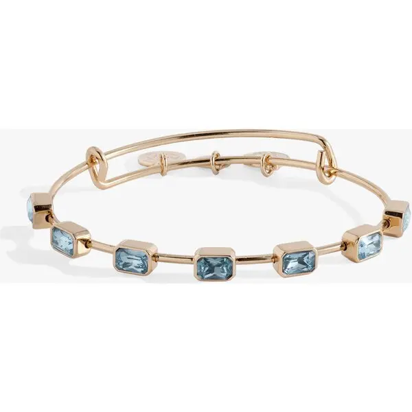 ALEX AND ANI March Birthstone Emerald Cut Bangle - Gold