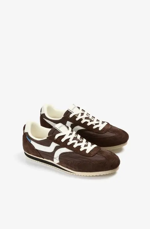 SCALPERS Suede Retro Lace-up Sneakers - Brown