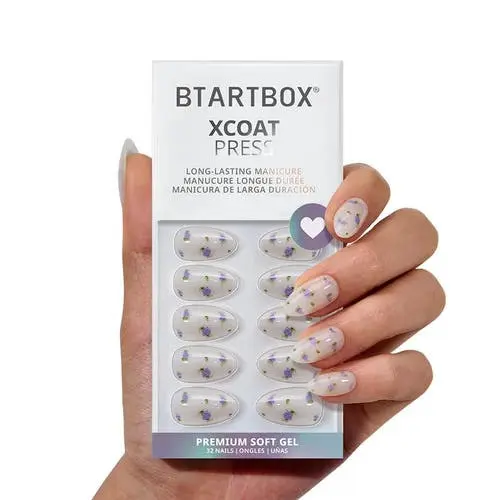 BTARTBOXNAILS Press-on Nails Set Short Almond - Pathside Lilac