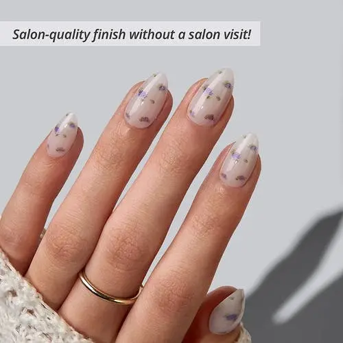 BTARTBOXNAILS Press-on Nails Set Short Almond - Pathside Lilac